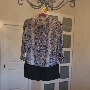 Peter Nygard | Tops | Peter Nygard Snake Print Blouse With Black Hem ...